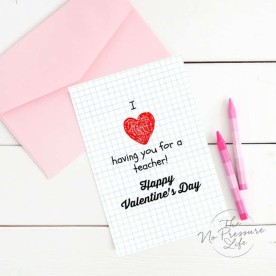 Easy Teacher Valentines - Free Printable Cards for Teacher Gifts