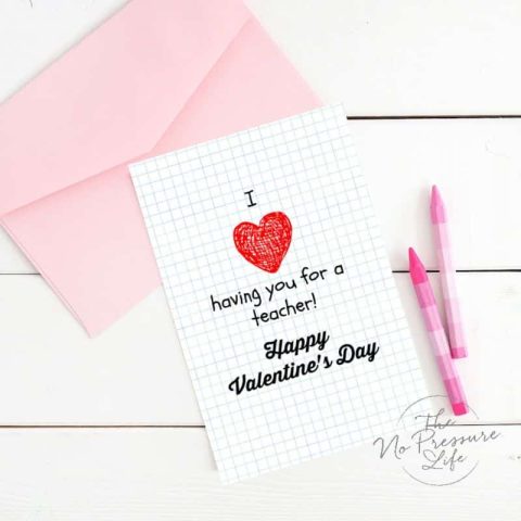 Easy Teacher Valentines - Free Printable Cards for Teacher Gifts