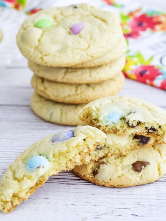 Easy Yellow Cake Mix Chocolate Chip Cookie Recipe (for Spring!)
