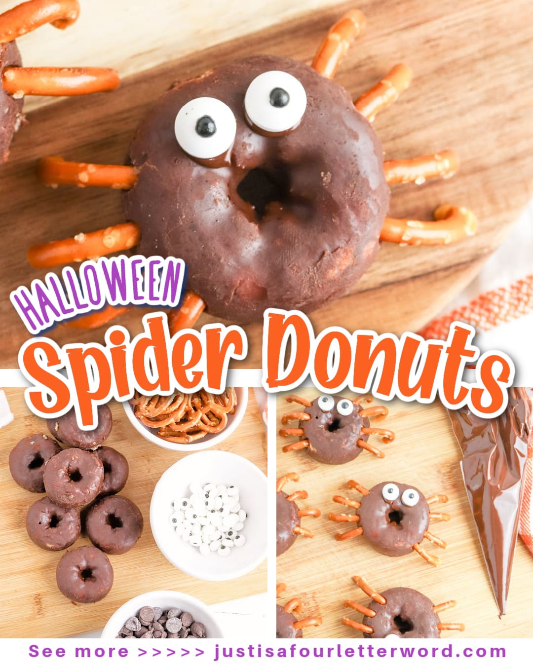 Halloween Spider Donuts - Just is a Four Letter Word