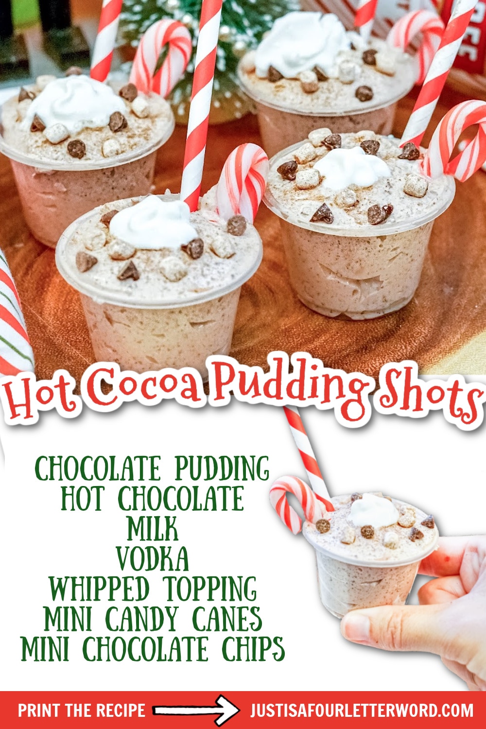 Hot Chocolate Pudding Shots - Just is a Four Letter Word
