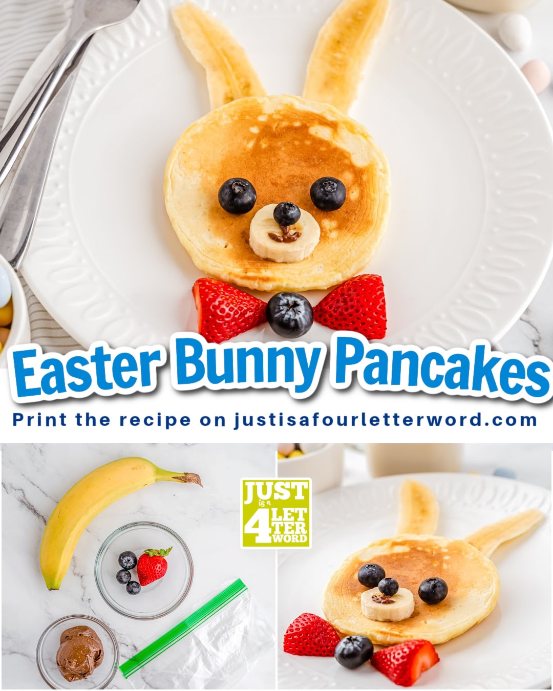 Bunny Pancakes - The CUTEST Easter Breakfast for Kids - Just is a Four ...