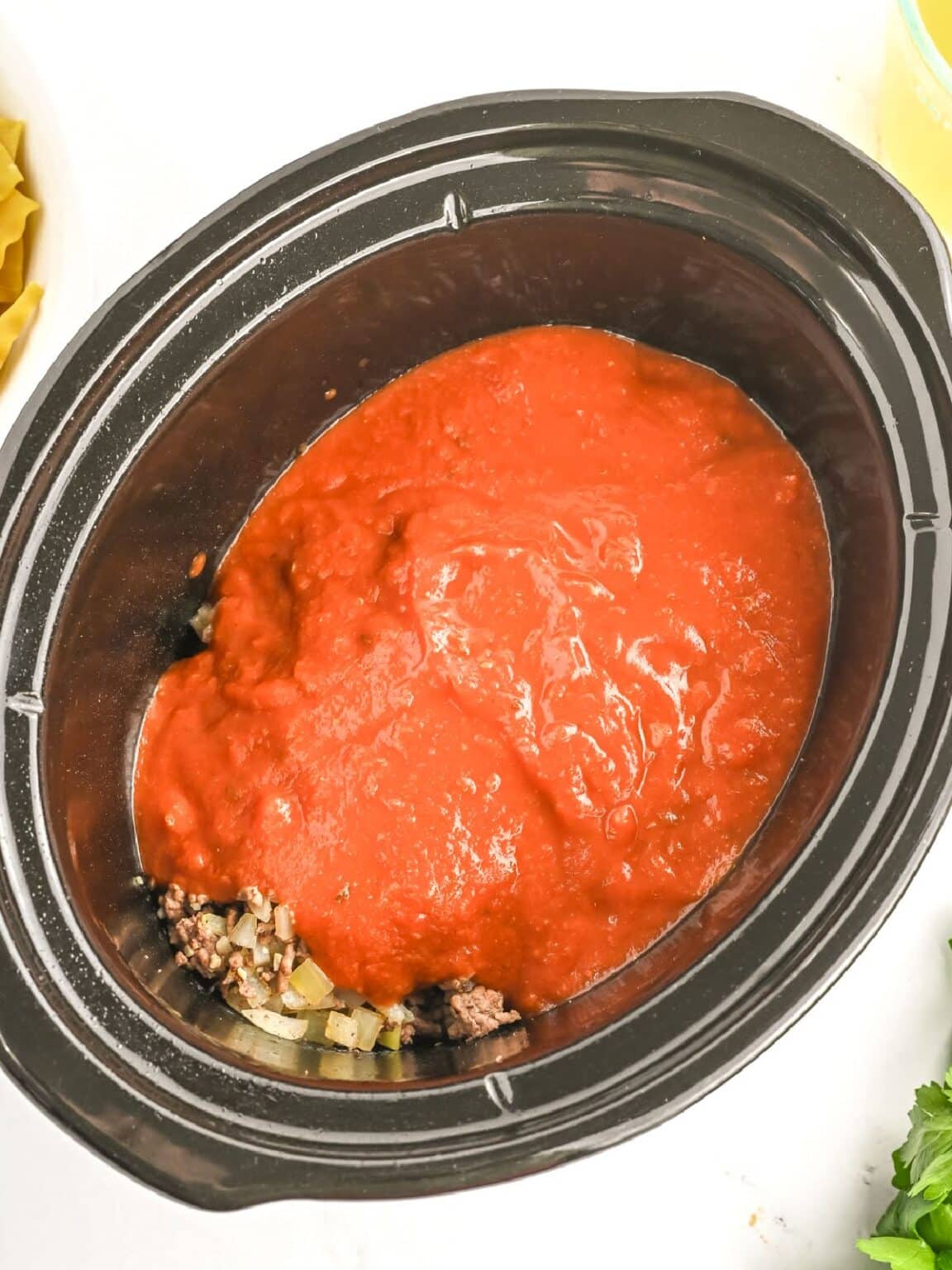 Easy Slow Cooker Lasagna Soup - Just is a Four Letter Word