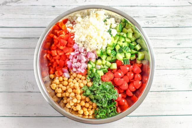 15-Minute Mediterranean Chickpea Salad - Just is a Four Letter Word